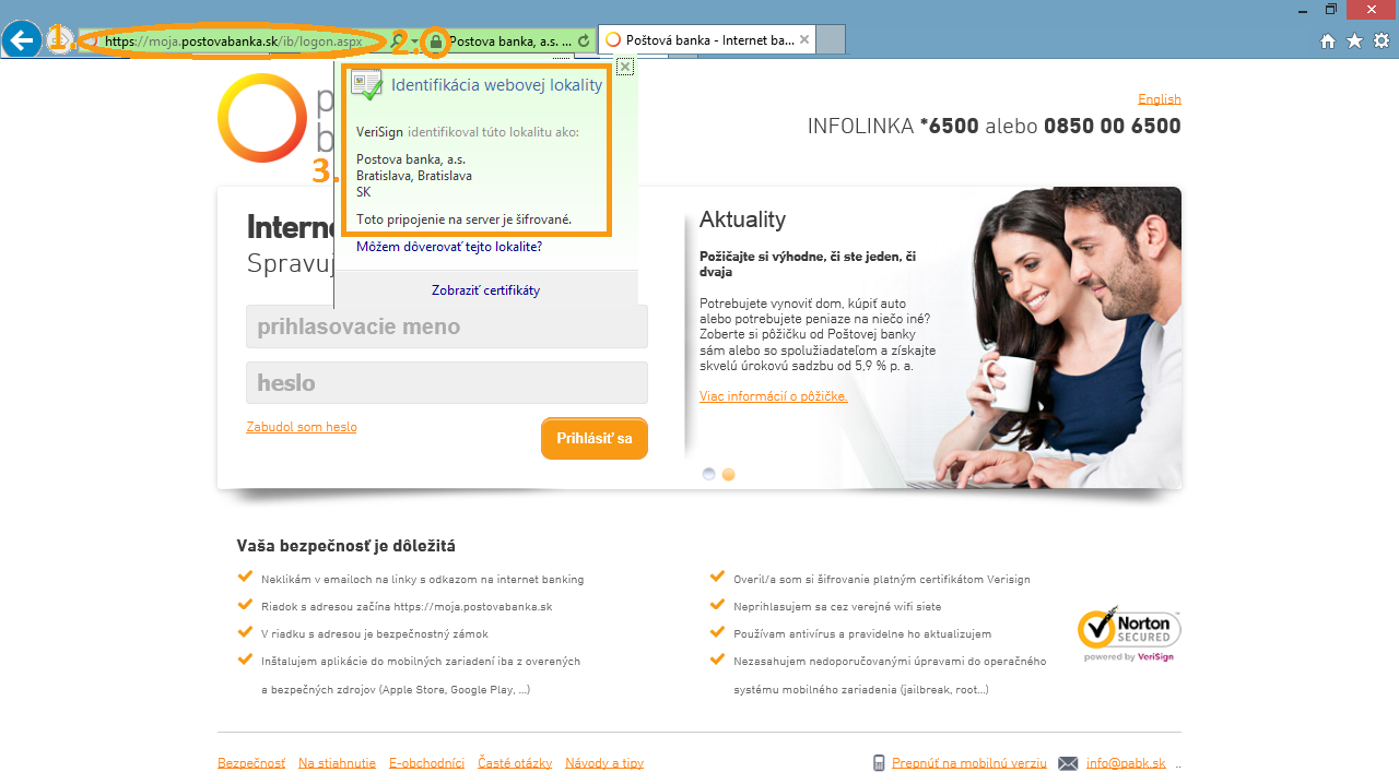 Internet banking | Poštová banka